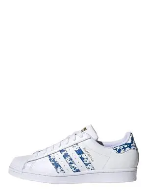ADIDAS Adidas Superstar White Blue Splatter Low Top Sneakers