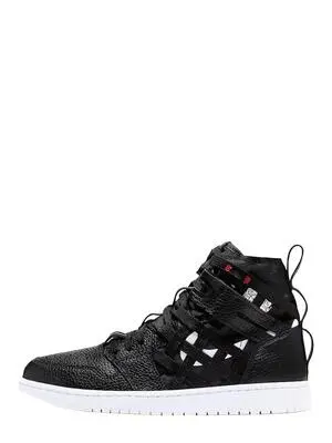 JORDAN 1 High Top Sneakers - Black/white-metallic Silver-orange Blaze