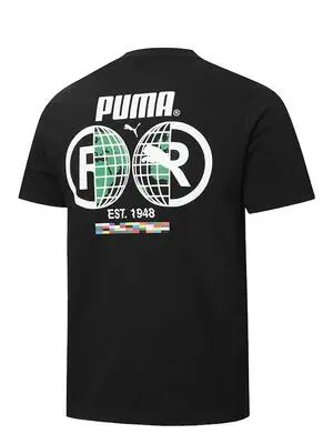 PUMA Intl Tee Subject Printing Round Neck Short Sleeve Black - Default Color