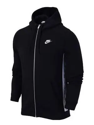 Nike Logo Zip-up Fleece Hoodie - Black