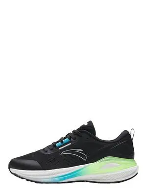 ANTA Yutu Athletic Lace-up Sneakers - Black/white/green