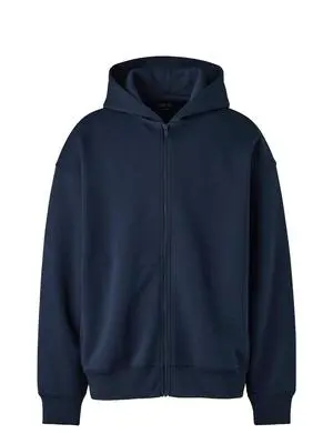Uniqlo Sweat Oversized Full-zip Hoodie - Navy