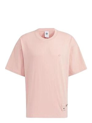 Adidas Originals Zipper Ss Tee Solid Color Sports Round Neck Short Sleeve Pink - Multi-color