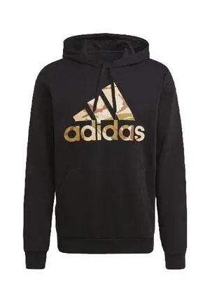 Adidas Hooded Long Sleeve With Camouflage Logo - Black