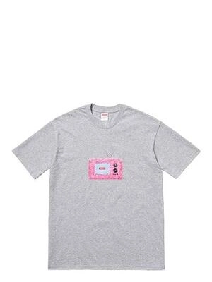 Supreme Ss18 Tv Tee Heather Grey Short Sleeve - Gray