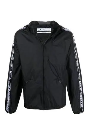 Off-White Jacquard Zipper Hooded Jacket - Default Color