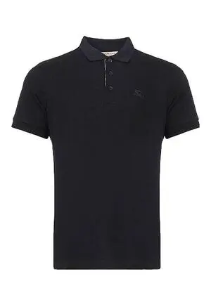 Burberry Logo Lapel Short Sleeve Polo Shirt - Black