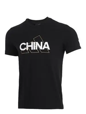 Adidas China Tee Casual Sports Round Neck Breathable Short Sleeve - Black