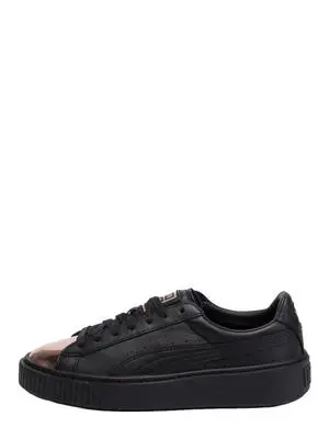 PUMA Basket Platform Metallic Rose Gold Sneakers - Black