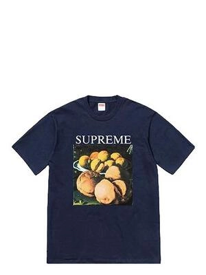 Supreme Fw18 Still Life Tee Navy Printing Short Sleeve Navy - Blue