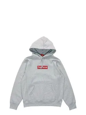 Supreme Ss19 X Swarovski Box Logo Hooded Sweatshirt - Grey