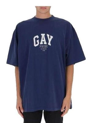 Balenciaga Pride T-shirt Boxy Fit - Navy