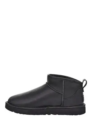 UGG Classic Ultra Mini Leather Boots - Black