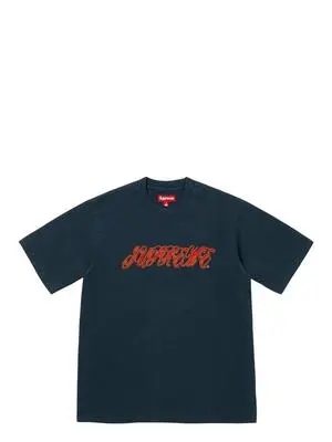 Supreme Ss26 Raised Script S/s T-shirt - Navy