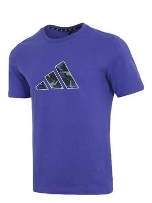 Adidas Camouflage Logo Casual Sports Short Sleeve T-shirt - Purple