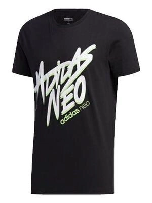 Adidas Neo Faves Tee Alphabet Printing Sports Short Sleeve - Black