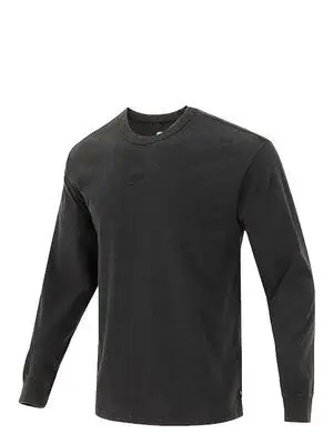 Nike Solid Color Small Logo Round Neck Long Sleeves Black T-shirt - Multi-color