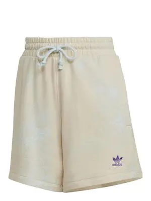 Adidas Allover Print Loose Shorts - Beige/purple