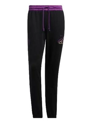 Adidas Dame 8 Inn Pnt Pattern Embroidered Loose Basketball Sports Pants/trousers/joggers Black - Multi-color