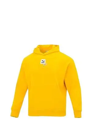 PUMA Graphic Logo Oversized Hoodie - Yellow