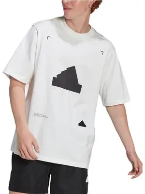 Adidas Men's Adidas New Oversized Tee Logo Loose Pullover Round Neck Short Sleeve White T-shirt Default Colorway