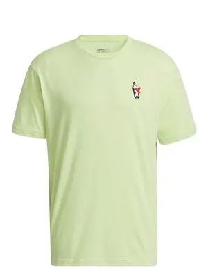Adidas Neo July Tee 2 Printing Sports Loose Round Neck Short Sleeve - Yellow