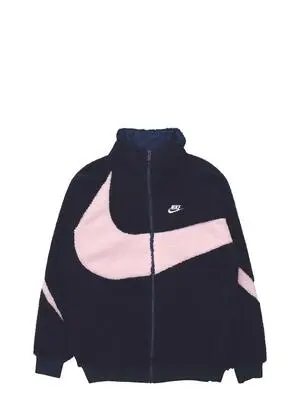 Nike Big Swoosh Logo Fleece Jacket - Black