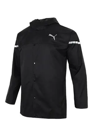 PUMA Waterproof Jacket With Logo And Reflective Details - Black