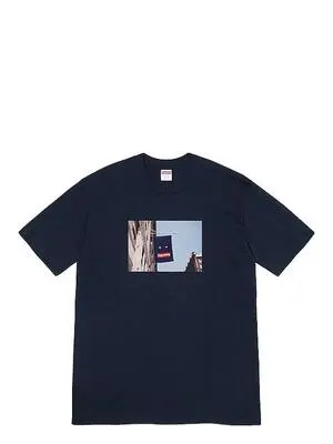Supreme Fw19 Week 1 Banner Tee Short Sleeve Navy - Blue