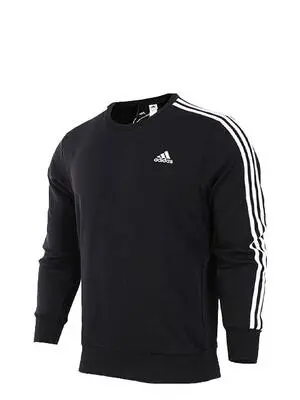 Adidas Sweatshirt With Signature Stripes - Black
