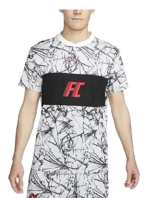 Nike Dri-fit F.c. Short Sleeve Soccer Jersey - White/black/white