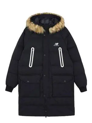 NEW BALANCE Classic Long Down Jacket - Black/brown