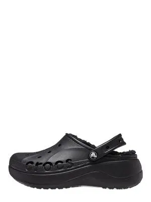 CROCS Baya Platform Lined Clogs - Black