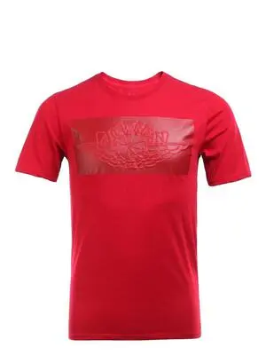 JORDAN Solid Color Logo Casual Round Neck Short Sleeve Red T-shirt - Default Color