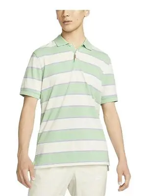 Nike Contrasting Colors Stripe Short Sleeve Green Polo Shirt - Default Color