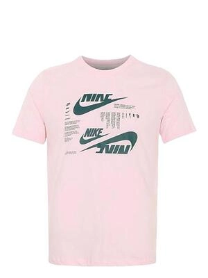 Nike Logo Printing Casual Sports Round Neck Short Sleeve Pink - Default Color