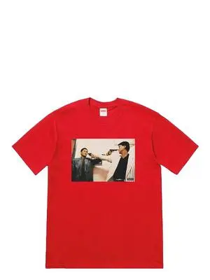 Supreme Fw18 The Killer Trust Tee Bloody Twins Chow Yun Fat Printing Short Sleeve - Red