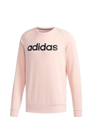 Adidas Neo Logo Print Crewneck Pullover - Pink