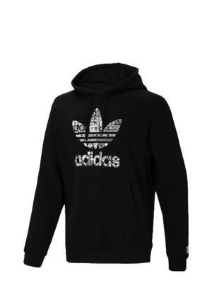 Adidas Originals Logo Graphic Pullover Hoodie - Black