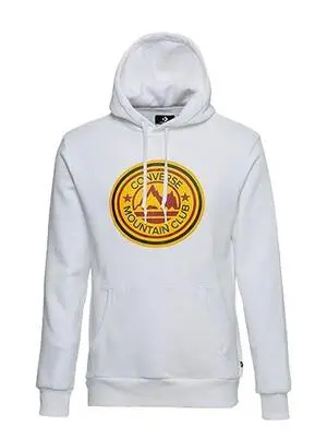 CONVERSE Chest Logo Knit Hoodie - White