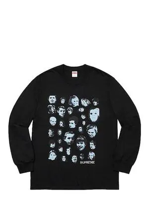 Supreme Fw19 Week 1 Faces L/s Tee Human Face Printing Long Sleeves - Black