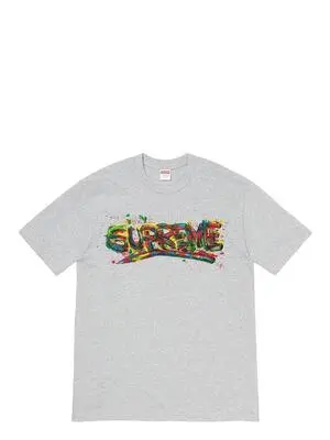 Supreme Ss20 Week 1 Paint Logo Tee Logo Tee - Grey