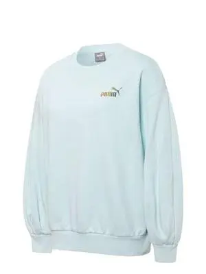 PUMA Round Neck Sweatshirt With Logo Print - Blue