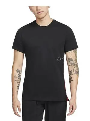 Nike Dri-fit Logo Solid Color Training Sports Short Sleeve Black T-shirt - Multi-color