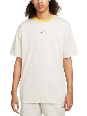 Nike Solid Color Logo Printing Round Neck Short Sleeve Bright Yellow T-shirt - Default Color