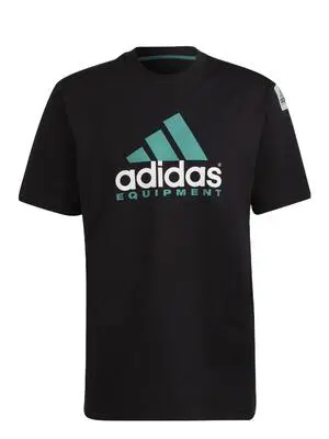 Adidas Large Logo Alphabet Printing Round Neck Short Sleeve T-shirt - Black