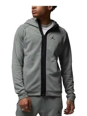 JORDAN Fleece Full-zip Hoodie 'gray - Black