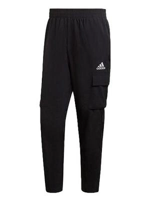 Adidas Solid Color Logo Cargo Pocket Casual Sports Pants/trousers/joggers Black - Multi-color