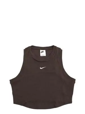 Nike Essentials Ribbed Cropped Tank Top - Brown
