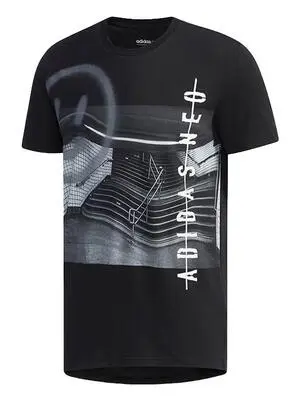 Adidas Adidas Neo M Fav Art Grf T Casual Sports Breathable Short Sleeve Black Black
